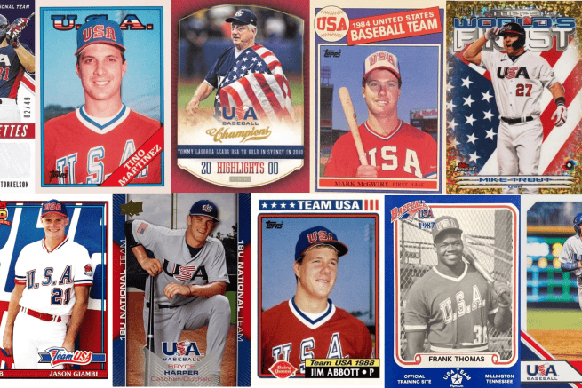 History of Team USA Baseball Cards - Home Team Box